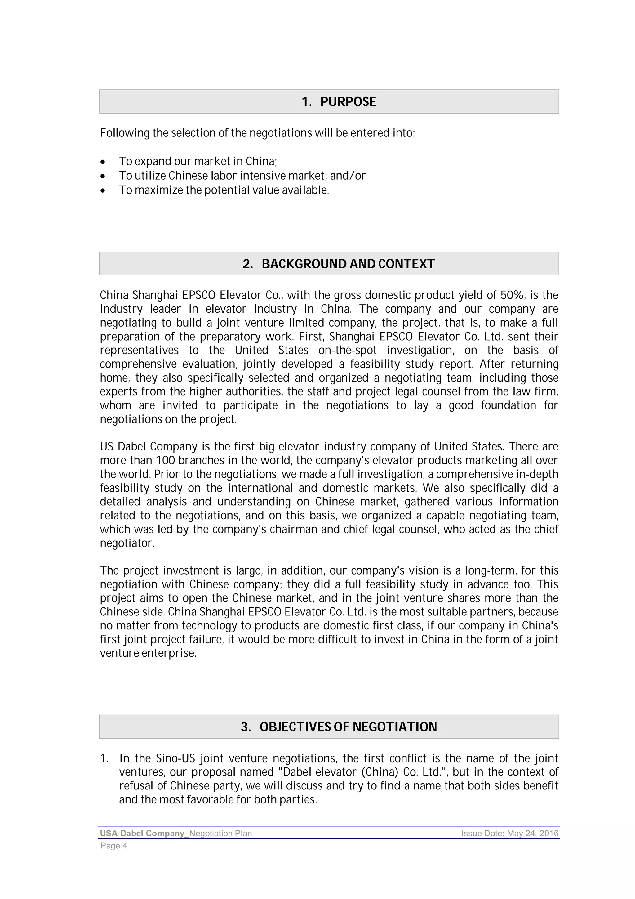 Negotiation Plan | PDF