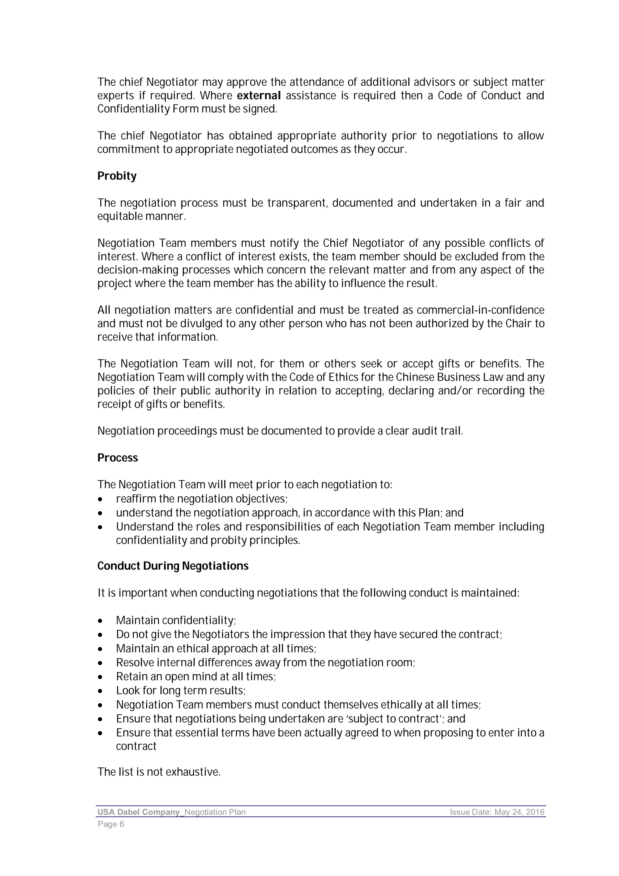 Negotiation Plan | PDF