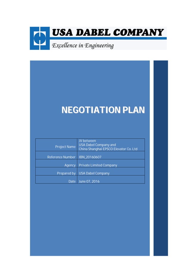 Negotiation Plan | PDF