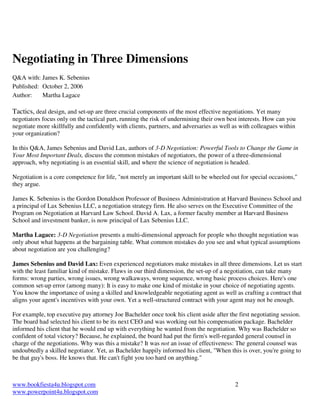 Negotiations - the art of getting things done | PDF