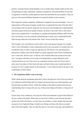 My Personal Negotiation style | PDF