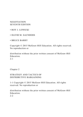 NEGOTIATIONSEVENTH EDITION• ROY J. LEWICKI • DAVID M.docx