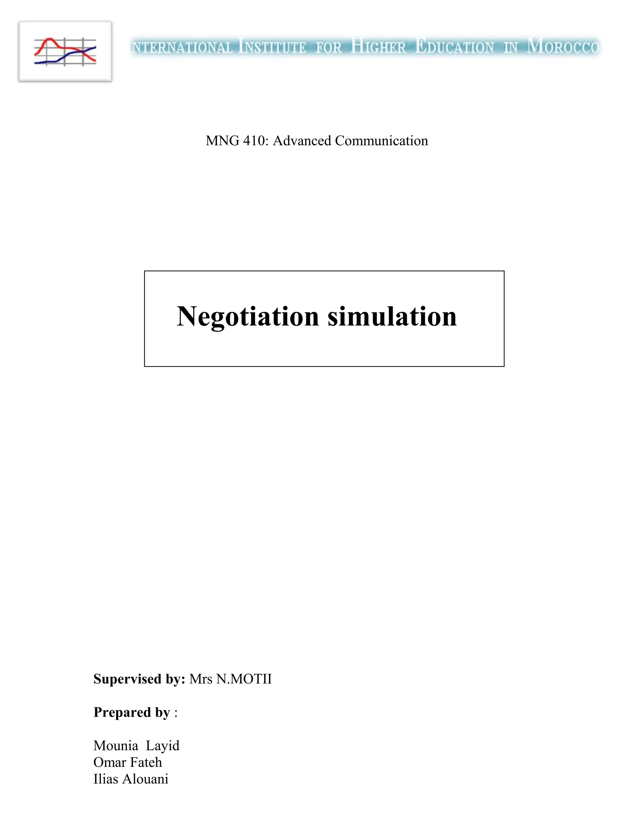 Negotiation simulation | DOC