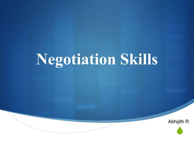 Negotiation skills | PPT