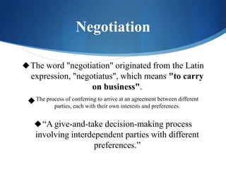 Negotiation skills | PPTX | Business | Business and Finance