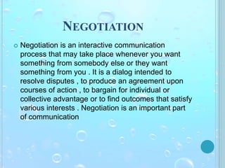 Negotiation skills , TYPES | PPTX