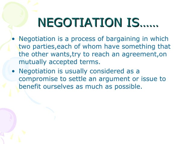 Negotiation skills (2) | PPT