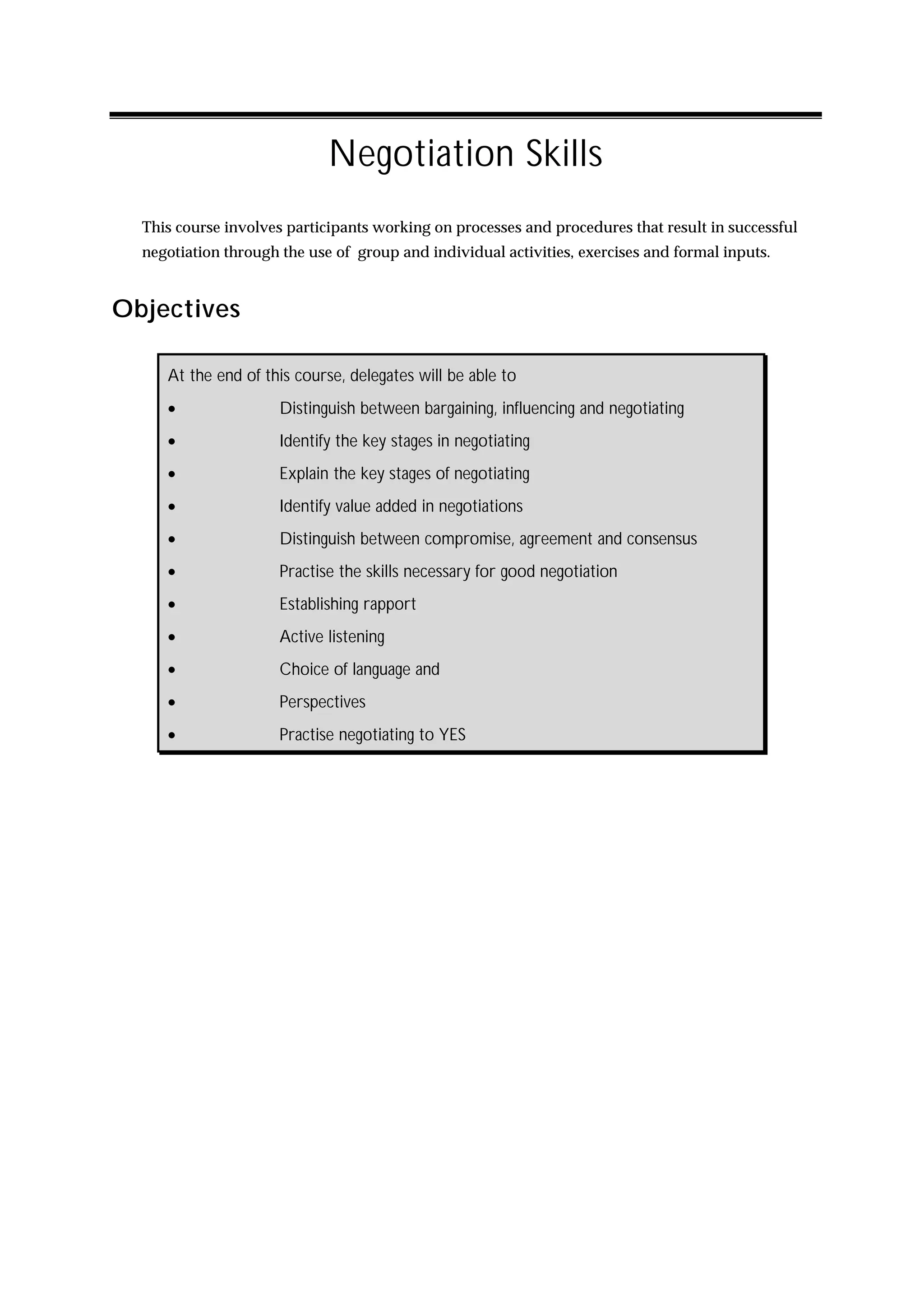 Negotiation skills course__workbook__170 | PDF