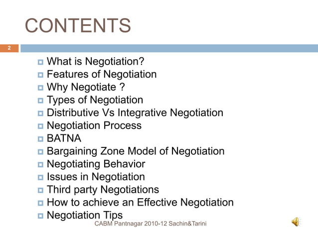 Negotiation skills PPT along with Slideshow audio description note ...