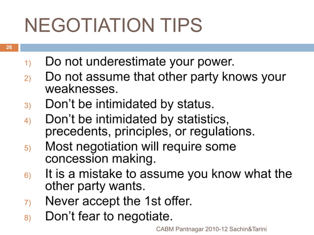 Negotiation skills PPT along with Slideshow audio description note ...