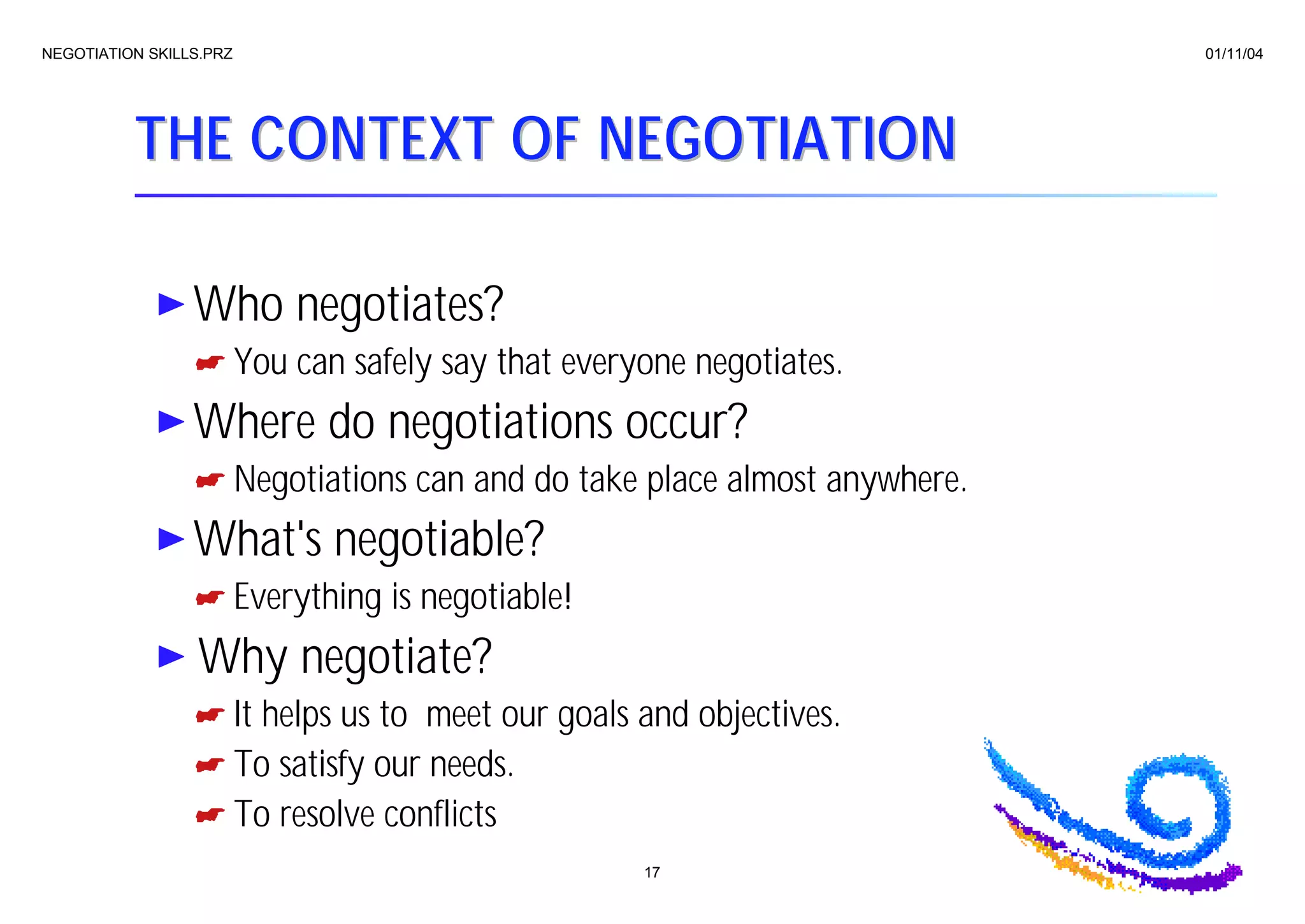 Negotiation skills presentation | PDF