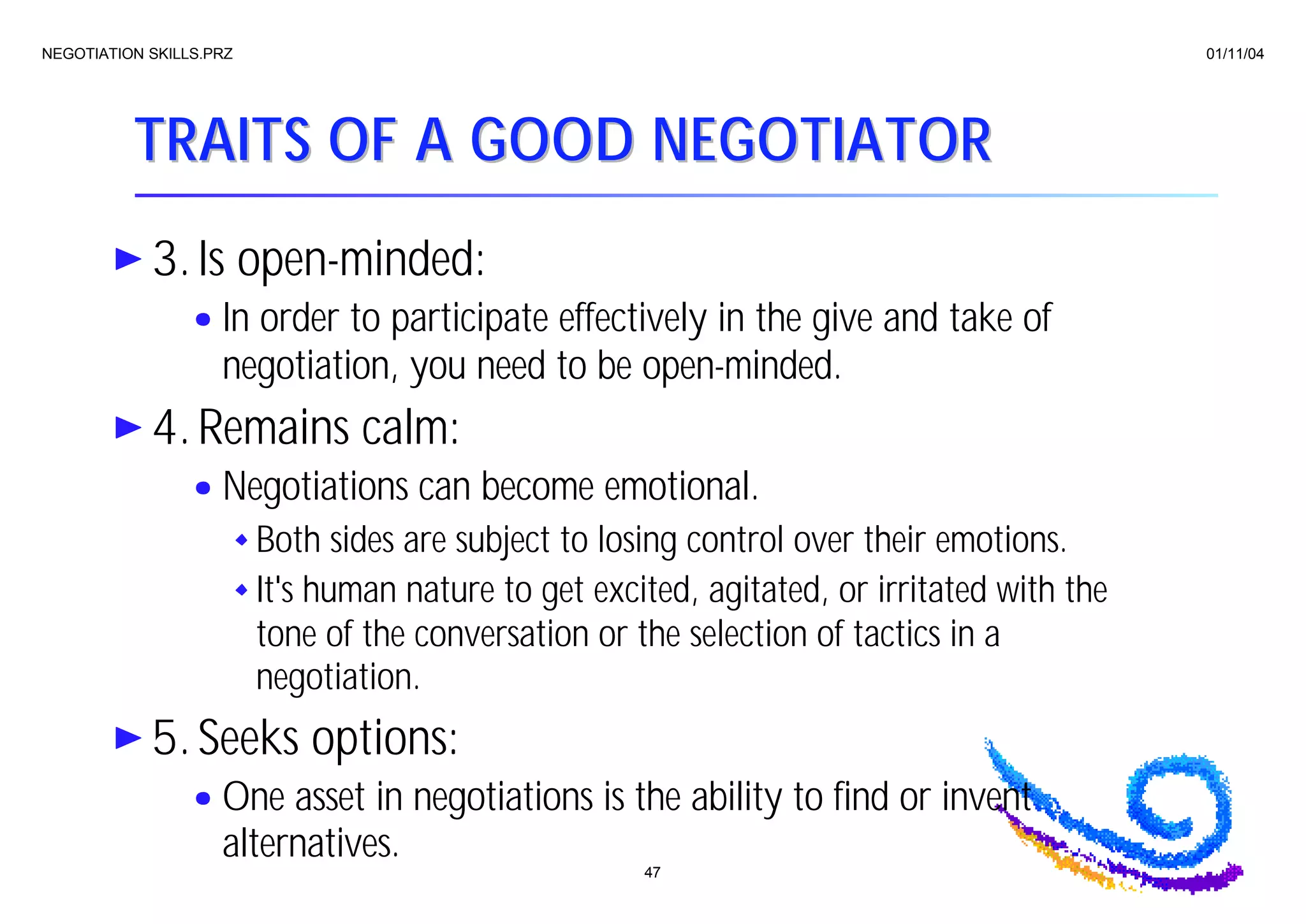 Negotiation skills presentation | PDF