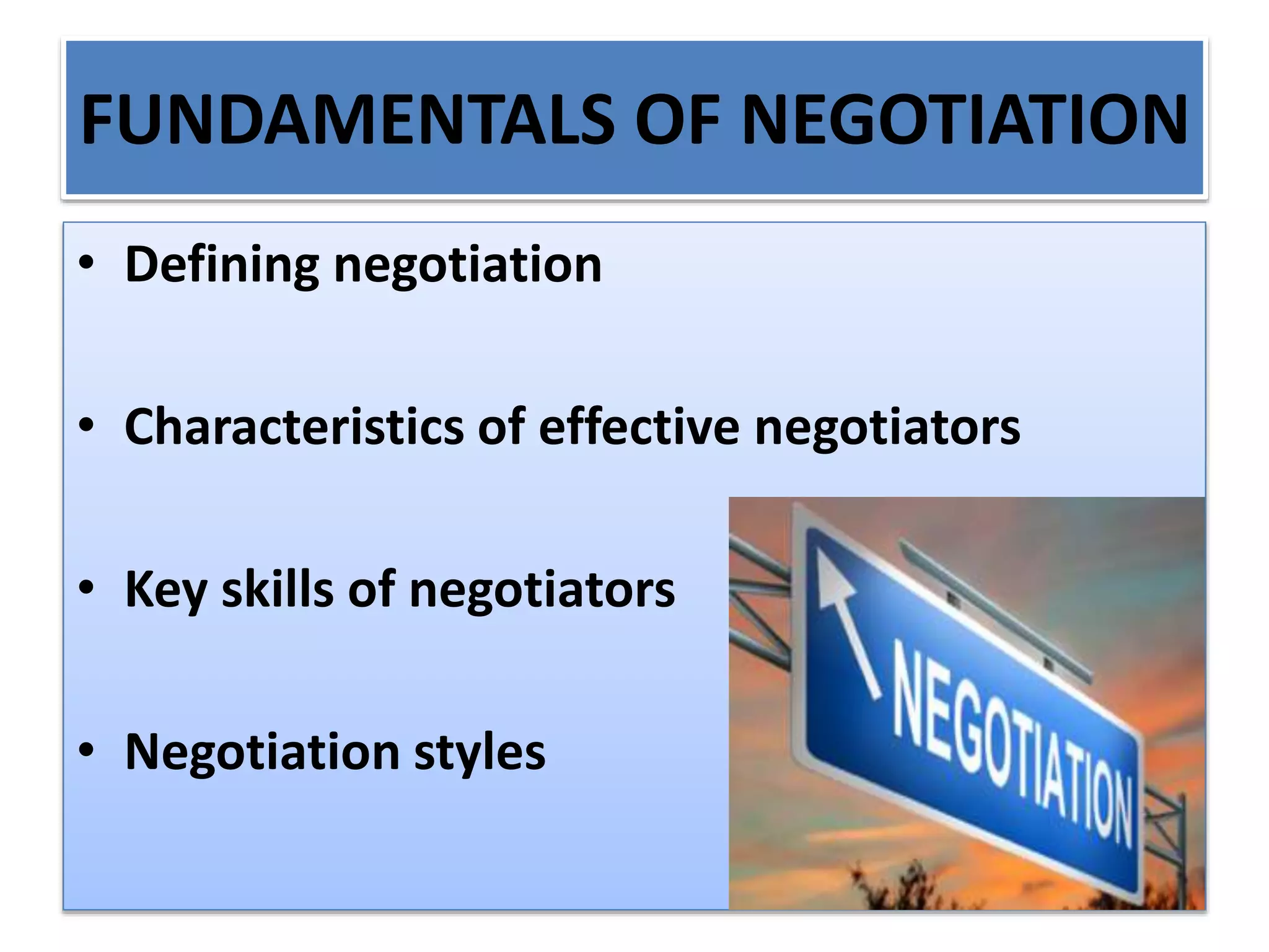 Negotiation skills principles and practice | PPTX