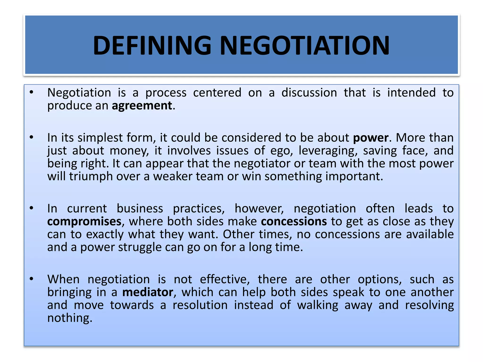 Negotiation skills principles and practice | PPTX