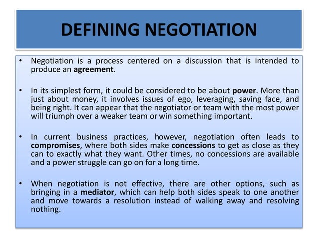 Negotiation skills principles and practice | PPTX | Family and ...