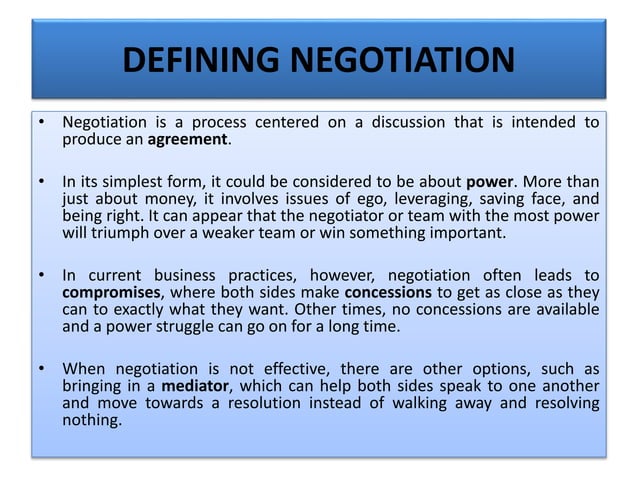 Negotiation Skills: Principles Practice and Process | PPTX