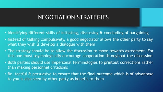Negotiation skills sop4 | PPTX