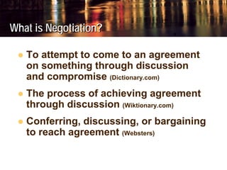 Negotiation skills the missing ingredient to career success psstc | PPT