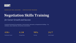 Negotiation Skills Certification Training for Career Success | PDF