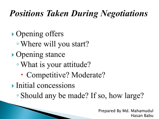 Negotiations Tactics & Techniques | PDF