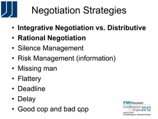 Negotiation Strategies for Project Managers | PPTX