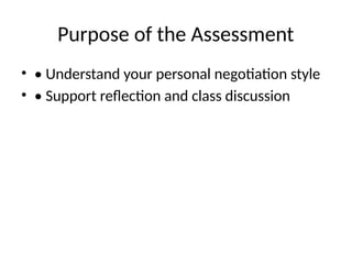 Negotiation Style Assessment Presentation | PPTX