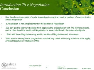 Negotiation Via Information Technology | PPT | Email | Internet