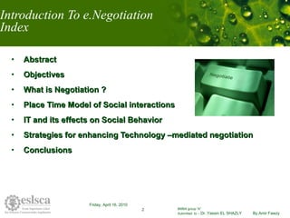 Negotiation Via Information Technology | PPT | Email | Internet