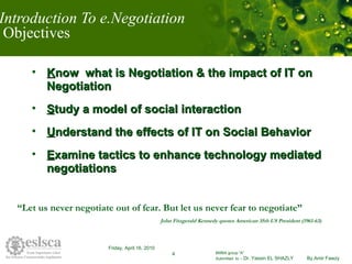 Negotiation Via Information Technology | PPT | Email | Internet