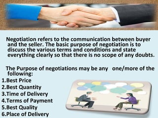 Negotiation with the suppliers | PPT | Business | Business and Finance