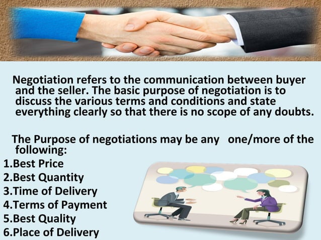 Negotiation with the suppliers | PPT | Business | Business and Finance
