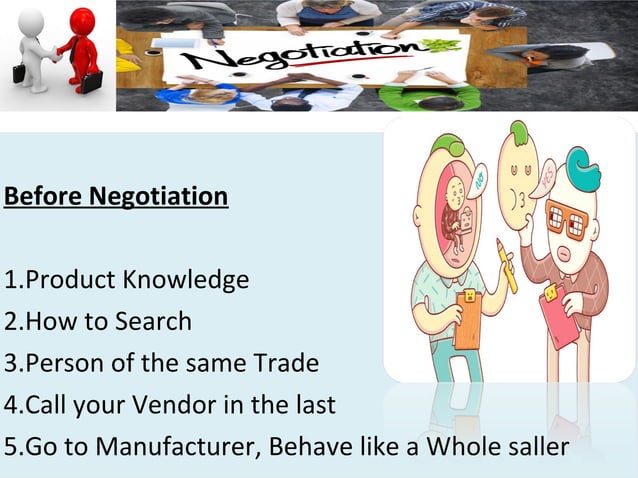Negotiation with the suppliers | PPT | Business | Business and Finance