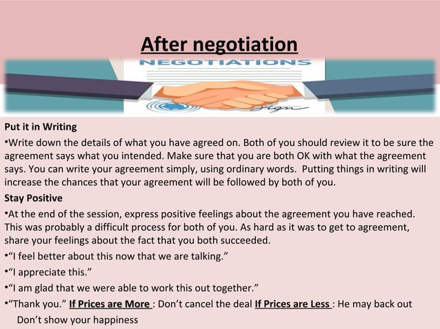 Negotiation with the suppliers | PPT | Business | Business and Finance
