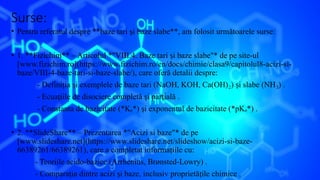 Proiect despre baze tari si baze slabe powerpoint | PPTX