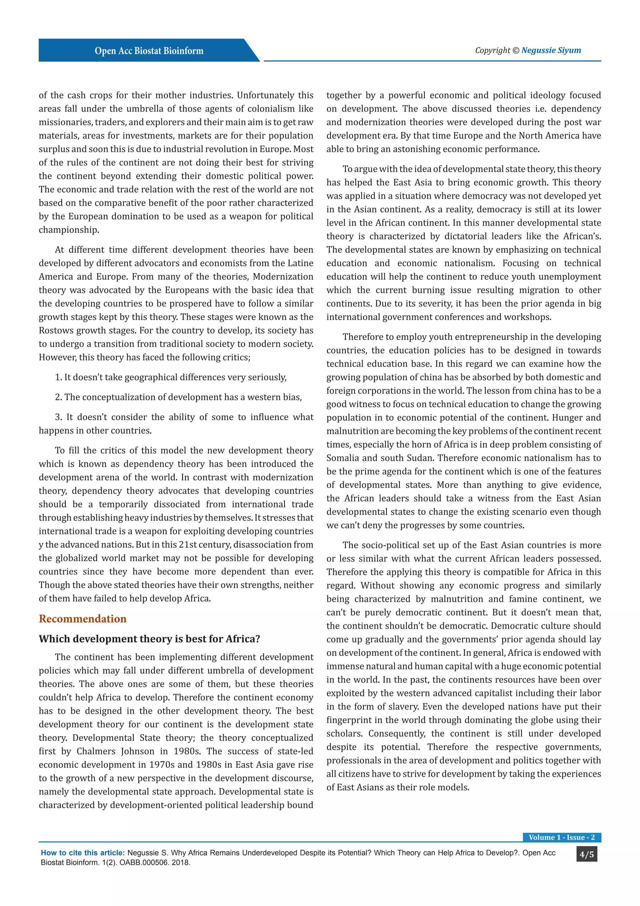 Why Africa remains underdeveloped? | PDF