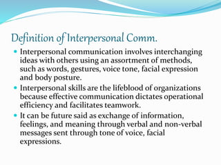Interpersonal Communication | PPTX