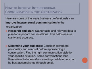 Interpersonal Communication | PPTX