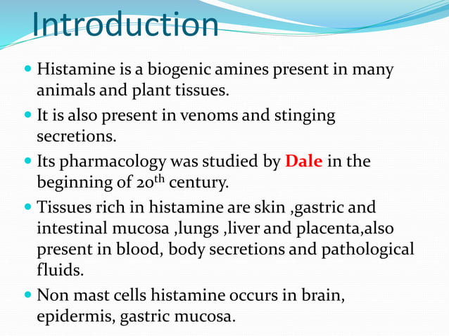 histamine ppt by Dr. TAUSEEF HAIDER | PPTX | Allergies | Diseases and Conditions