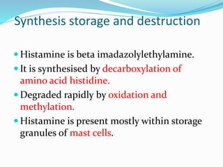 histamine ppt by Dr. TAUSEEF HAIDER | PPTX