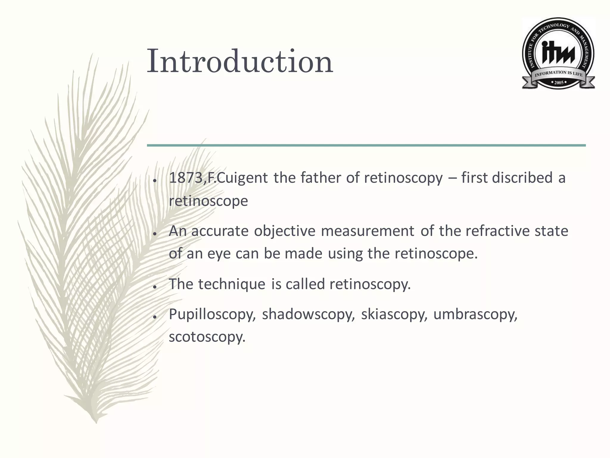 Static retinoscopy by Neha D. Jadhav B.Optometry 2nd yr | PDF