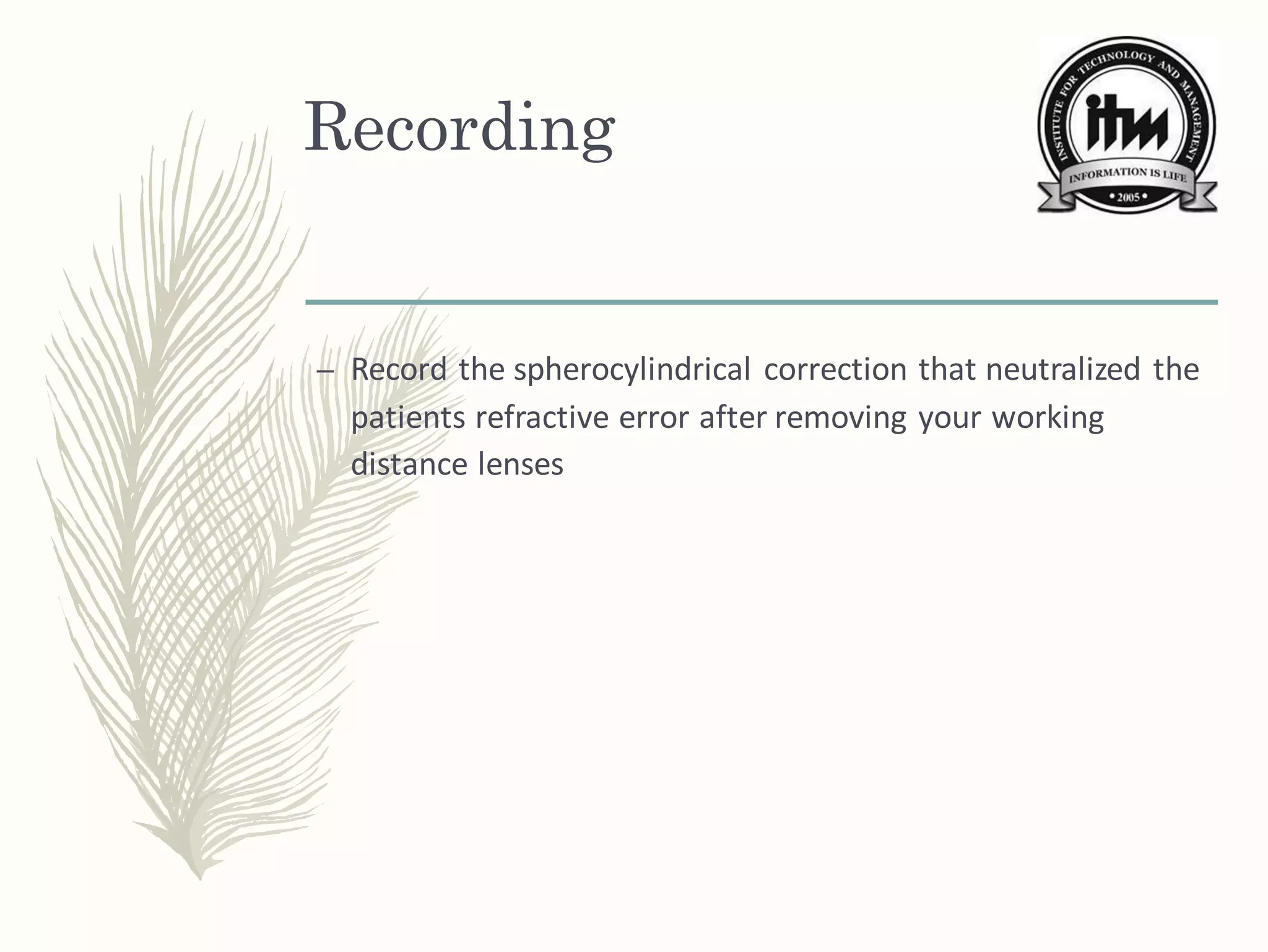 Static retinoscopy by Neha D. Jadhav B.Optometry 2nd yr | PDF