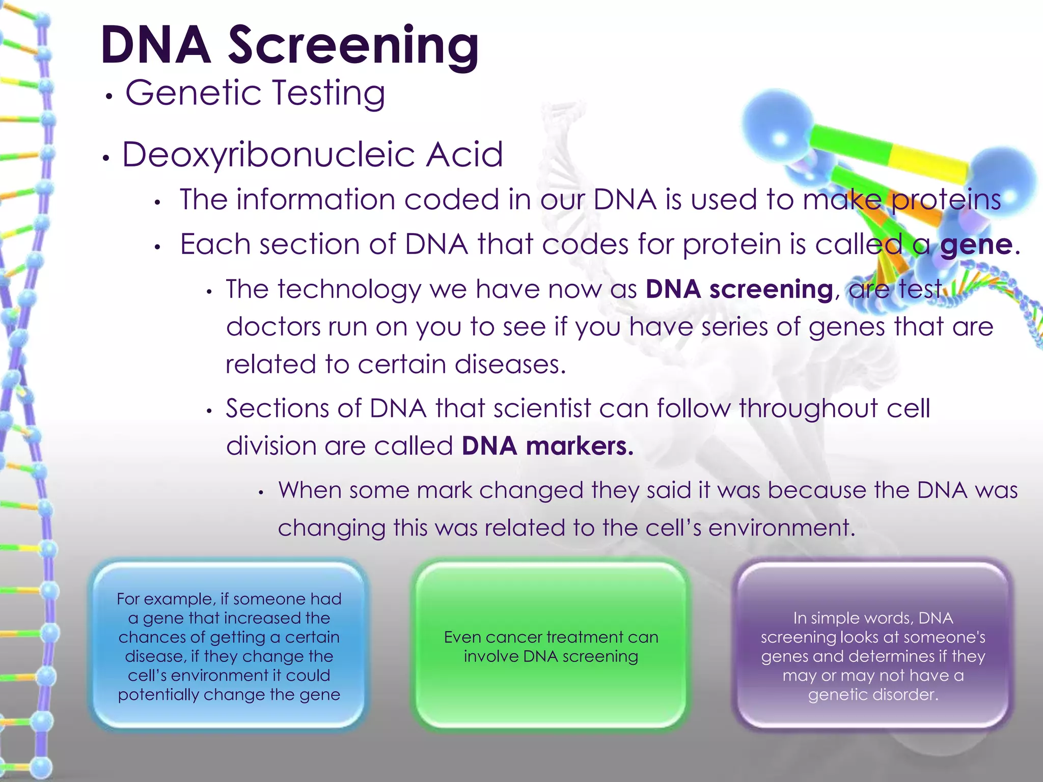 Neha dna screening | PPT