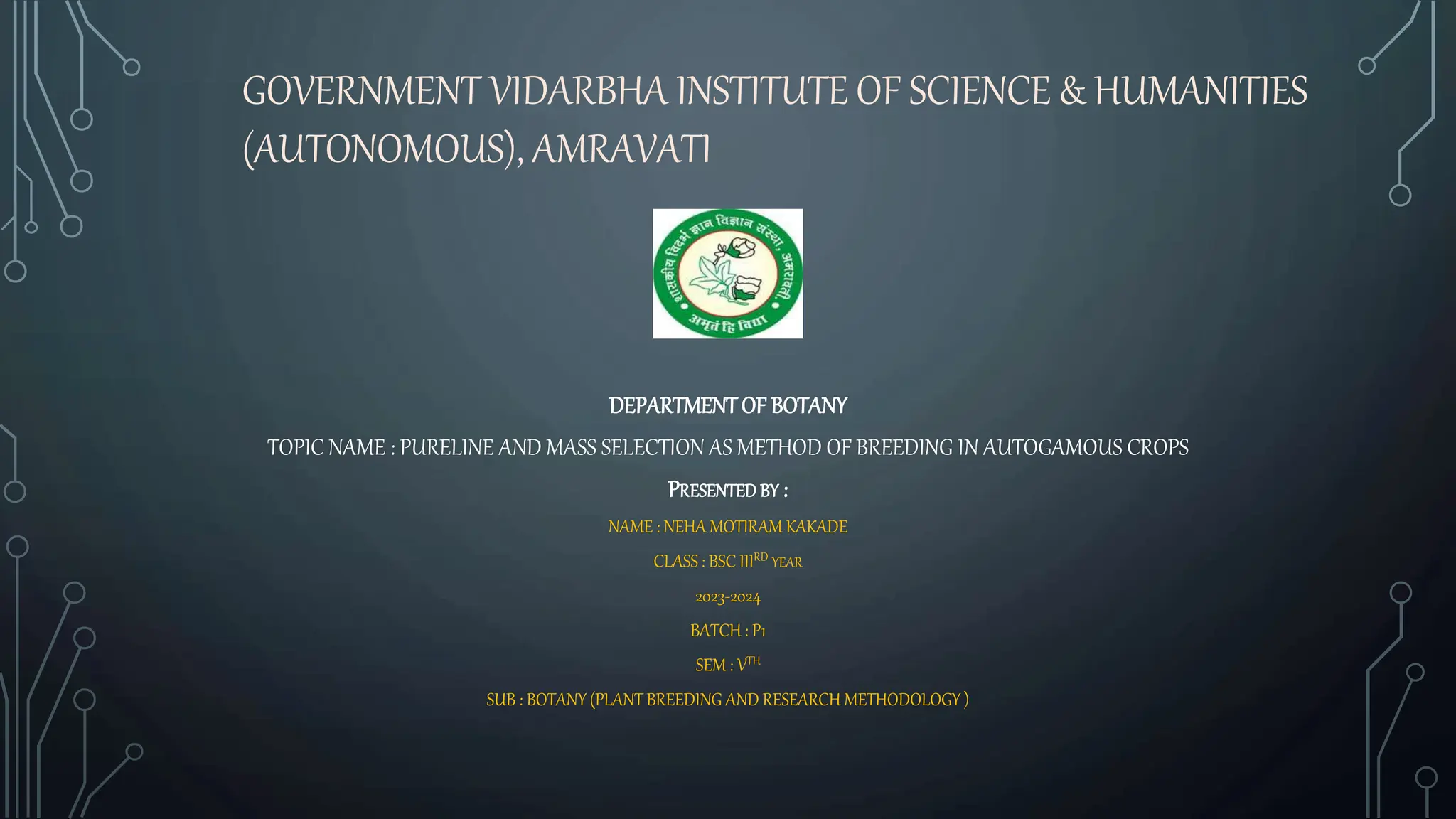 Pureline and Mass selection methods of plant breeding | PPTX