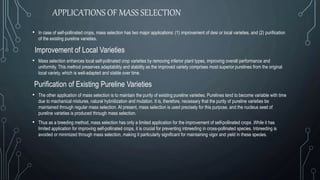 Pureline and Mass selection methods of plant breeding | PPTX