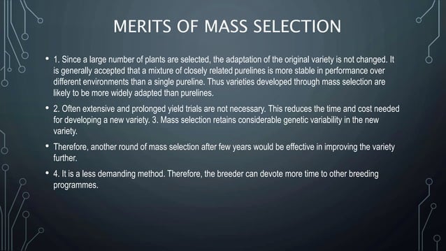 Pureline and Mass selection methods of plant breeding | PPTX ...