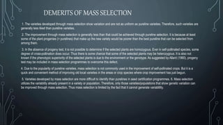 Pureline and Mass selection methods of plant breeding | PPTX