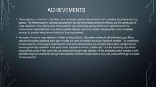 Pureline and Mass selection methods of plant breeding | PPTX