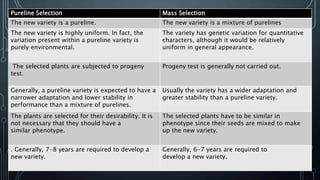 Pureline and Mass selection methods of plant breeding | PPTX