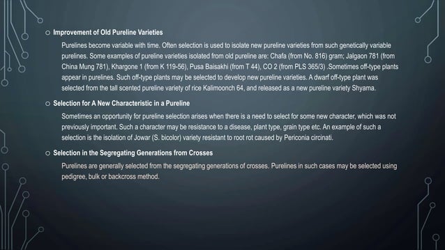 Pureline and Mass selection methods of plant breeding | PPTX ...