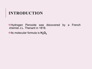 HYDROGEN PEROXIDE | PPTX | Chemistry | Science